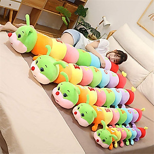 Multicolor Caterpillar Stuffed Animal Big Hugging Pillow Cute Plush Soft Pillow Doll,Giant Plush Toy,Gifts for Girl Boy Babies Birthday (27.5inch/70cm)