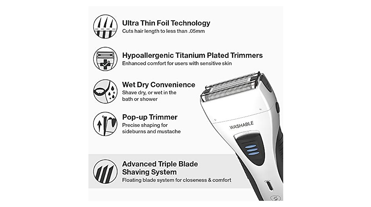 YASUN Foil Shaver for Men - Waterproof Electric Razor