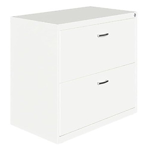 Hirsh Home Office Style Lateral Metal File Cabinet 30 in. Wide 2 Drawer White, Fully Assembled