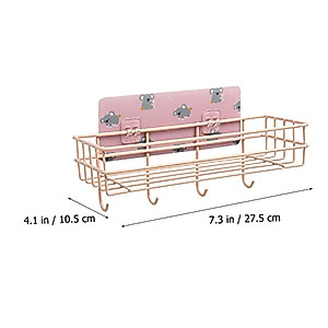 DOITOOL Wrought Iron Storage Rack Wall Baskets for Storage Cord Organizer Hitch Cargo Rack Wall Hanging Baskets for Storage No Shower Caddy Basket Shelf Wall-Mounted Wire Rack Vanity Shelf