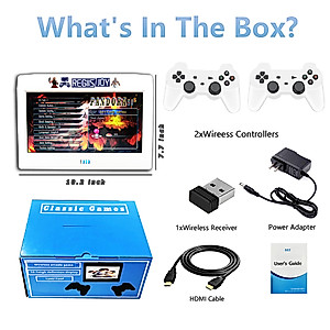 RegiisJoy 28000 in 1 Handheld Portable Arcade Game Console Mini Pandora Box 50S with HD Screen 2.4GHZ Wireless Controllers Search/Hide/Save/Load/Pause Games