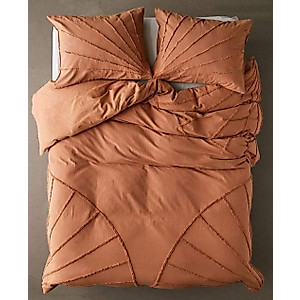 Sophia-Art Cotton Tassel Dorm Boho Comforter Decor Donna Quilt Bedding Solid Bedding Cover Bohemian Cover Gypsy Duvet Cover with Pillow Covers