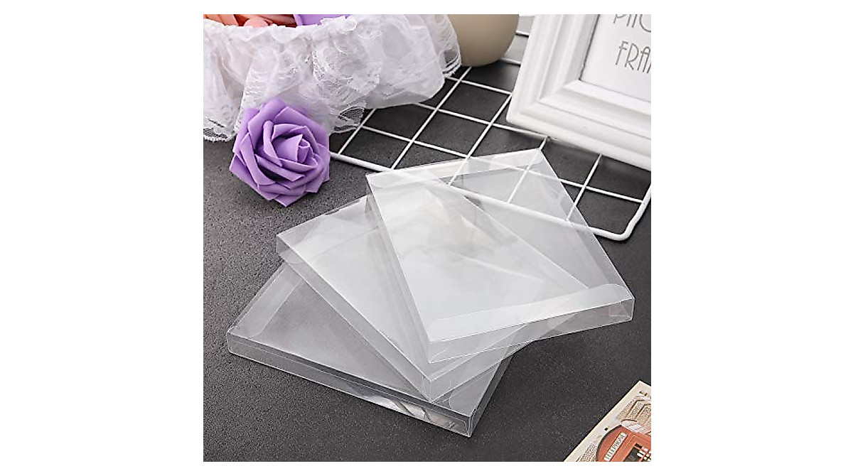 Clear Plastic Crystal Boxes - 100 Pack for Gift & Photo Storage