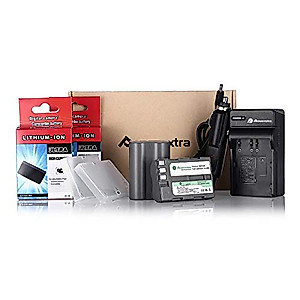 Powerextra EN-EL3E 2X EN-EL3E Battery & Charger Compatible with Nikon D50, D70, D70s, D80, D90, D100, D200, D300, D300S, D700 D900 Digital Cameras (Free Car Charger Available)