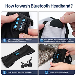 Navly Sleep Headphones Bluetooth Headband, Wireless Headband Headphones Headsets with Thin Speakers, Sleep Earbuds, Sleeping Headphones for Workout Running Yoga Sports Gift for Men Women