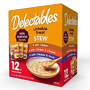 Delectables Non-Seafood Stew Lickable Wet Cat Treats, Variety Pack, 1.4 Ounce (Pack of 12)