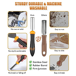 FUNNYB&G Pumpkin Carving Tools Kit Halloween - 16 PCS Professional Pumpkin Carving Set For Kids Or Adults - 8 PCS Stainless Steel Carving Tools Halloween Decoration Stickers and LED Pumpkin Lights