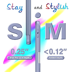 VIKESI Case for iPad Air 13 inch M2 2024,Smooth Matte Back,TPU Shockproof Frame,Built-in Pencil Holder,Auto Sleep/Wake - Blue Purple