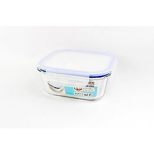 Uniware B4000-1 Heat Resistant Premium Glass Food Container with Snap-Lock Lid (Square) (18 OZ), Clear