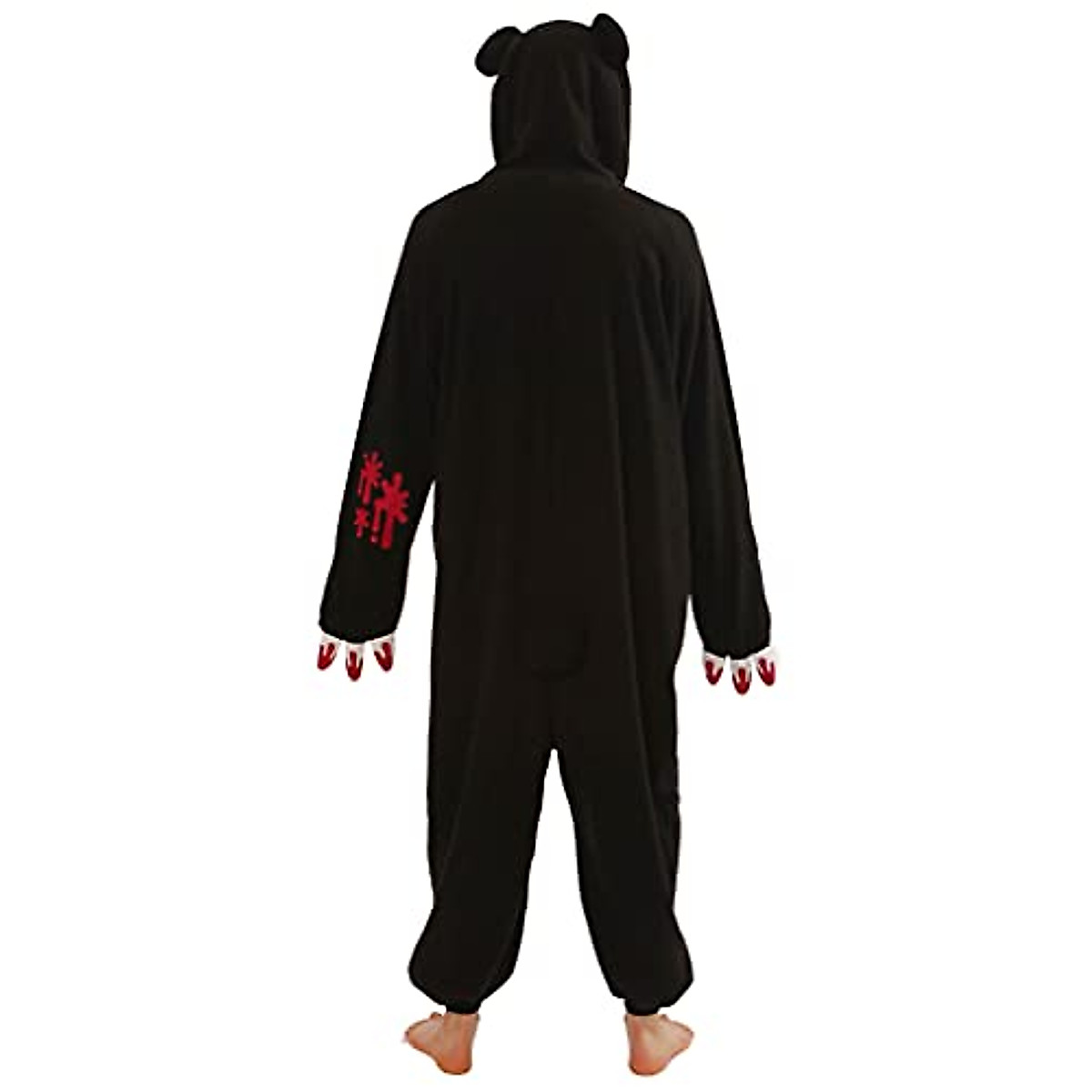 SAZAC Gloomy Bear Kigurumi - Onesie Jumpsuit Halloween Costume (Black)