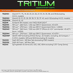 TruGlo Tritium Glow in the Dark Compact Pistol Optic with Transitioning Green and White Dot for Smith & Wesson M&P Series Pistols, Black