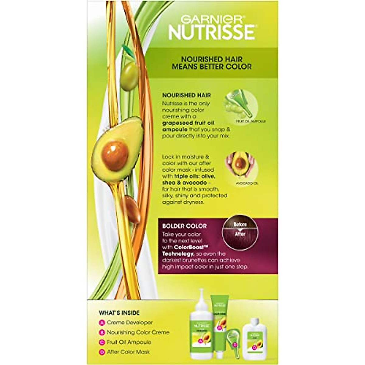 Garnier Hair Color Nutrisse Ultra Color Nourishing Creme, BR3 Intense Burgundy (Lotus Berry) Red Permanent Hair Dye, 1 Count (Packaging May Vary)
