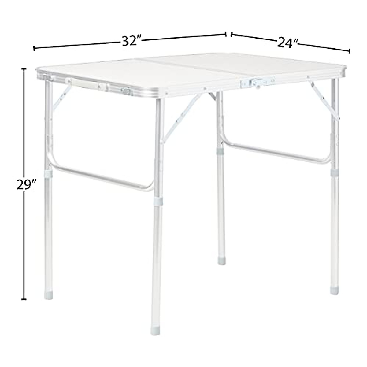 Trademark Innovations Lightweight Adjustable Portable Folding Aluminum Camp Table with Carry Handle