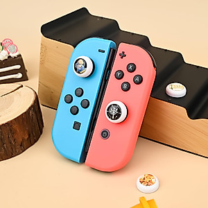 Dlseego Thumb Grip Caps Suitable for Switch/Switch Lite/Switch OLED Console, ABS Material Joycon Analog Controller Protective Covers 4PCS Button Joystick Hard Caps-Praying Princess and Knight White