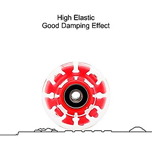 IKevan 4PCS Light Up Quad Roller Skate Wheels 32mm x 58mm, Luminous Light Up Quad Roller Skate/Skateboard Wheels with Bearings Installed (Multicolored)