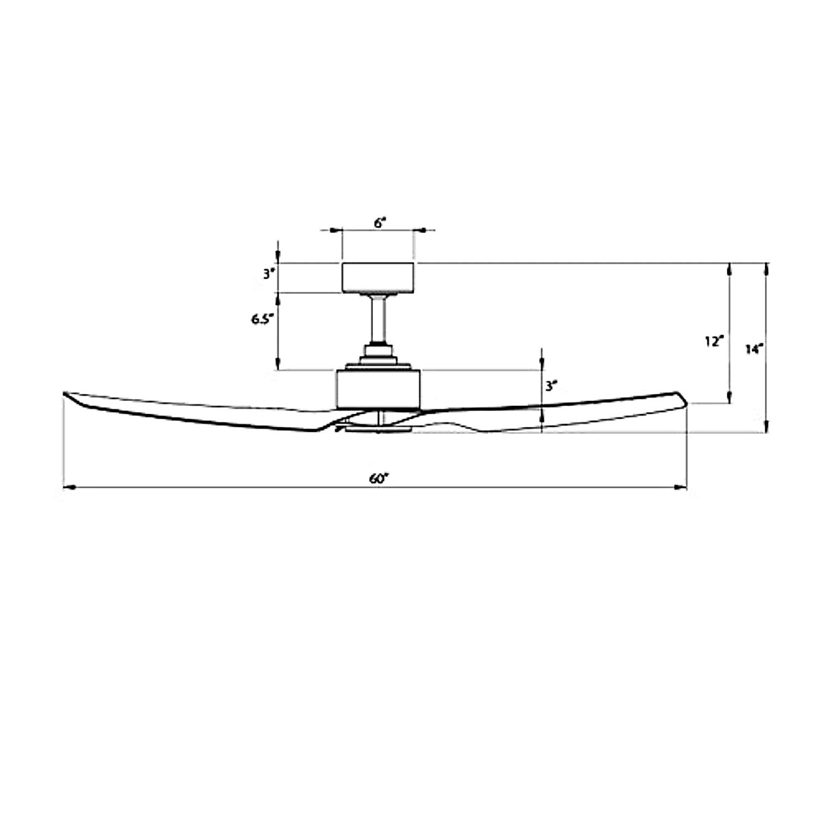 WAC Smart Fans Stella Indoor and Outdoor 3-Blade Ceiling Fan 60in Matte Black with Remote Control works with Alexa and iOS or Android App