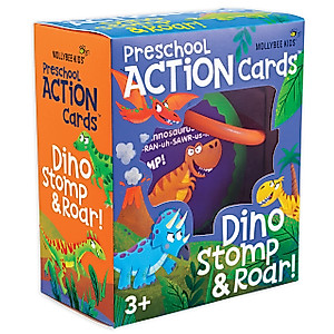 MOLLYBEE KIDS Dino Stomp and Roar, Toddler and Preschool Dinosaur Activity Cards, Gifts for 3, 4 Year Olds, Toddler Activities