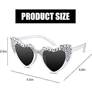 MGupzao Bachelorette Party Bride Sunglasses + Pink Paper Box and Pink Glasses Bag with Pink Glasses Cloth Bride to be Gift