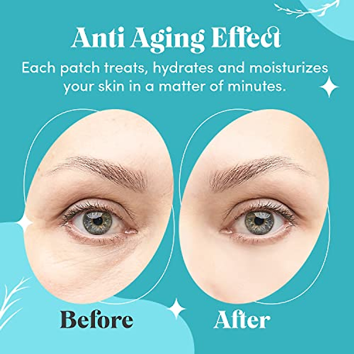 Hydra Blue Collagen Under Eye Gel Mask - Bright Eyes Anti Aging Treatment For Dark Circles, Puffy Eyes, Bags, Fine Lines - 30 Pairs (60 Total Patches)