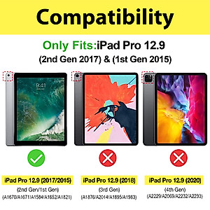 ProCase Keyboard Case for iPad Pro 12.9" 2017/2015 Old Model with Built-in Apple Pencil Holder, Slim Lightweight Cover Folio Stand Smart Cover with Keyboard for Apple iPad Pro 12.9 inch –Black