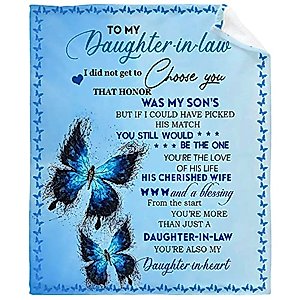 to My Daughter in Law Throw Blanket, Super Soft Fluffy Flannel Fleece Blanket Gifts for Daughter in Law Fit for Sofa Chair Bed Office Couch Travelling Camping Picnic Gift All Season 80"x60" for Adult