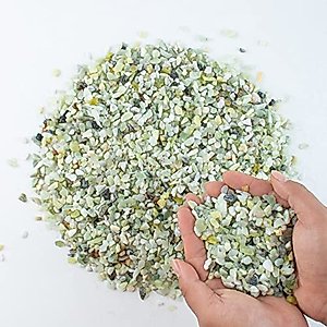 3lb Jade Bean Sand Stone-Succulents and Cactus Bonsai DIY Projects Rocks,Decorative Gravel for Plants and Vases Fillers,Terrarium,Fairy Gardening,Natural Stone Top Dressing for Potted Plants (5mm-8mm)