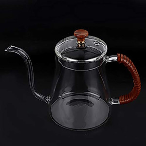 600ML Coffee Kettle Thickened, Pour Over Coffee Kettle Gooseneck Kettle Glass Gooseneck Pot Tea Pour Over Kettle Coffee Dripper Household