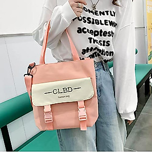 AONUOWE Kawaii Backpack Combo Set with Bear Pendant Shoulder Bag Pencil Case Teenager College Student Schoolbag Aesthetic Bookbag (Pink)
