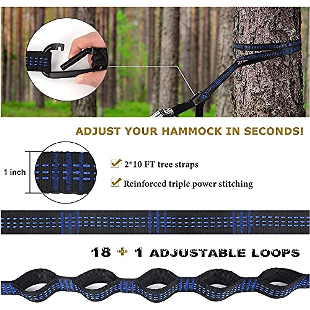 Hammocks with Net, Mosquito Net Hammock for Camping Portable Nylon Hammocks Parachute Lightweight with Tree Straps, Garden Swing Hammock for Outdoor Hiking Travel (Cyan/Dark Green)