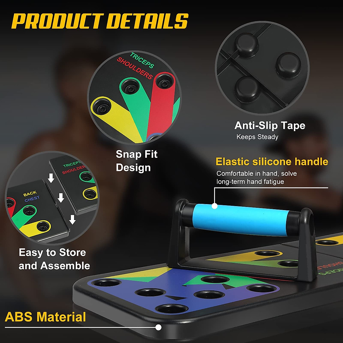 Berleng Push Up Board. 28 in 1 Pushups Fitness Stands, Push Up Handles for Floor,Portable Strength Training Home Gym, at Home Workout Equipment for Man and Women (Berleng-4)