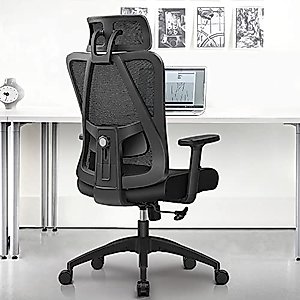 FelixKing Ergonomic Office Chair, Big and Tall Office Chair, Adjustable Headrest with 2D Armrest, Lumbar Support and PU Wheels, Swivel Computer Task Chair for Office, Tilt Function Computer Chair