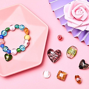 Hicarer 100 Pieces Assorted Glass Beads for Jewelry Making Adults, Large and Small Mixed Shaped Glass Beads Bulk for DIY Necklaces Bracelets, Crafting Supplies Kit