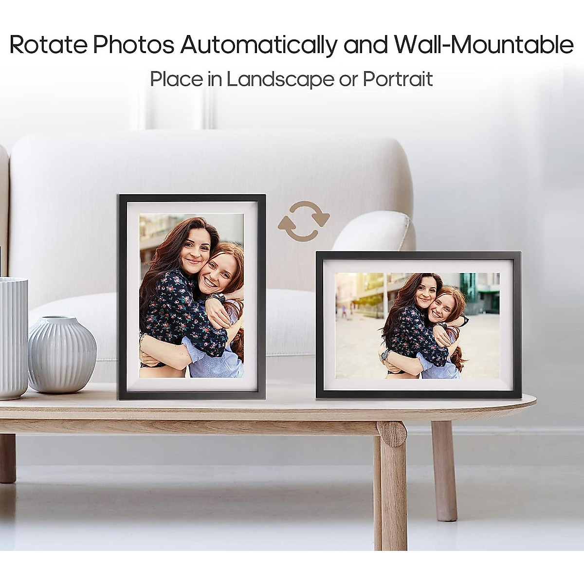 Digital Picture Frame 10.1 Inch Smart WiFi Digital Photo Frame 64GB Storage, 1280x800 IPS Touch Screen HD Display, Auto Rotate Share Photos/Videos via Frameo App, Easy Setup, No fees