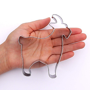 Goat Farm Animal Cookie Cutter, Premium Food-Grade Stainless Steel, Dishwasher Safe