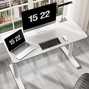 It's_Organized White Computer Desk,47 inch PC Laptop Computer Table Workstation with Mouse Pad,Modern Study Writing Desk for Home Office Gaming/Working