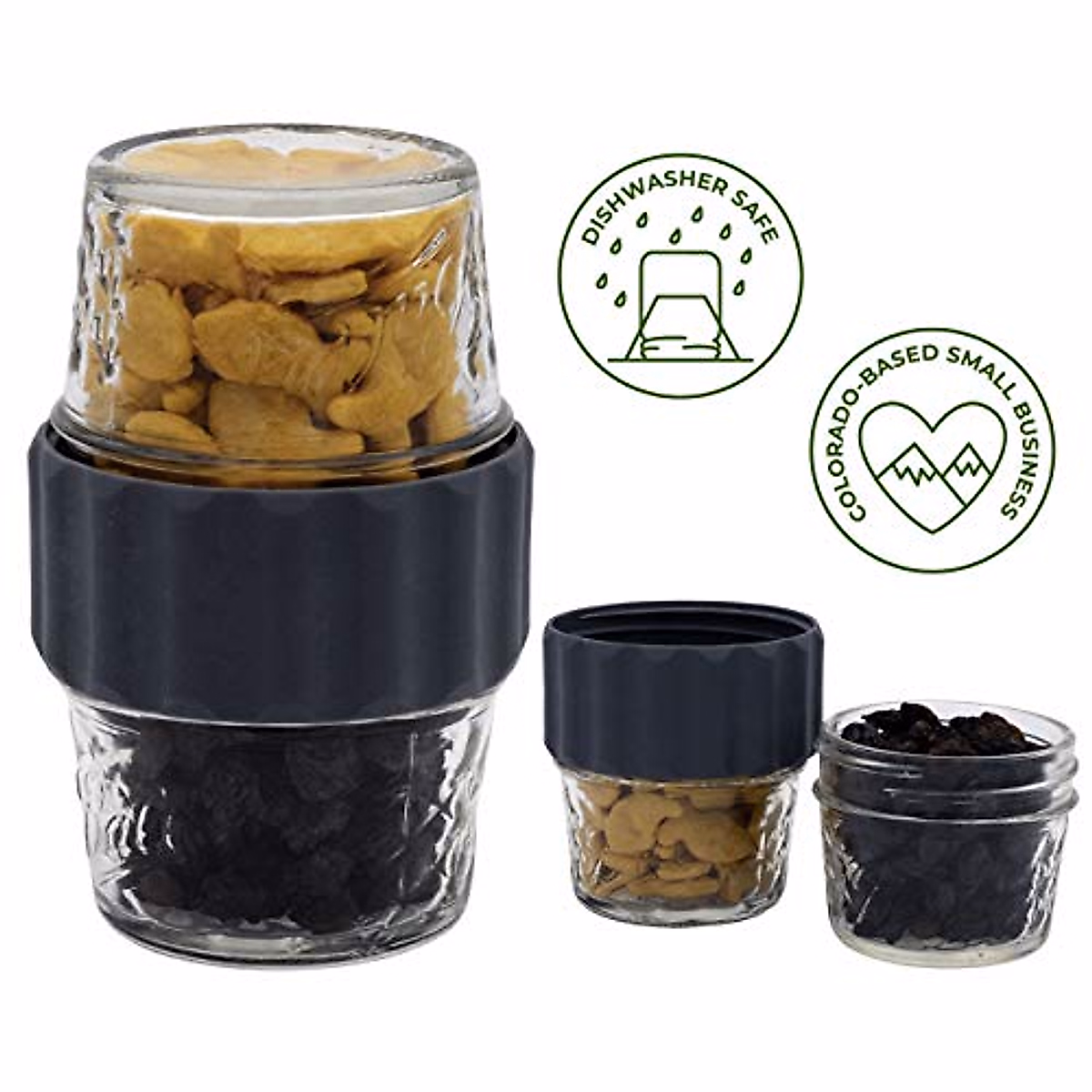 2-in-1 Lid for Connecting Two Regular Mouth Jars by Mason Jar Lifestyle (2 Pack)