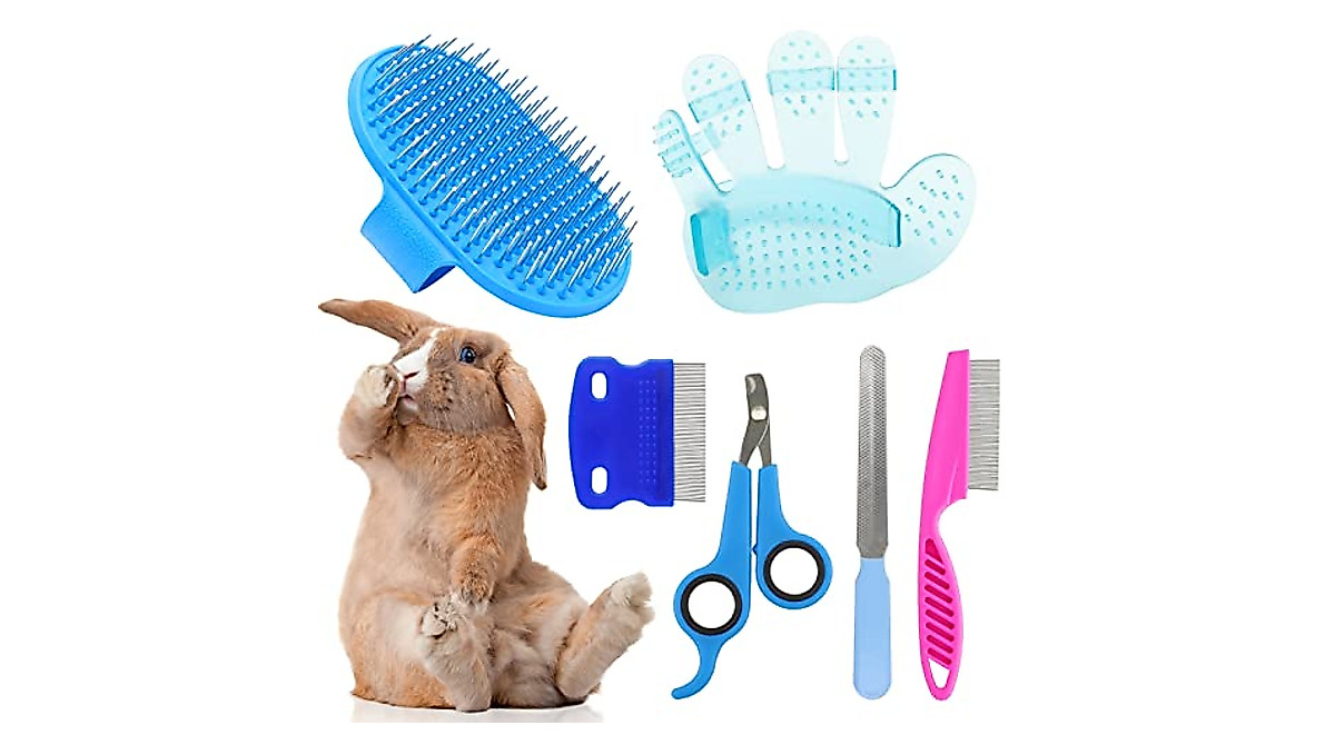 KALAMANDA 6-in-1 Rabbit Grooming Kit w/ Brush & Clipper