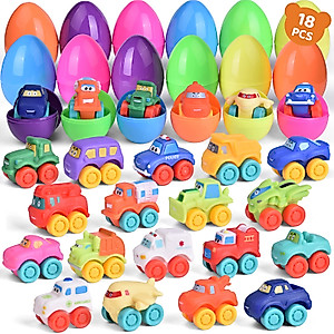FUN LITTLE TOYS Cars Easter Eggs Vehicles for Party Favors, Easter Egg Fillers