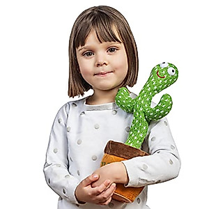Tiny Tots Toys Dancing Cactus Mimicking Toy for Baby - Talking Cactus That Mimics and Sings - 125 Songs 35 Nursery Rhymes for Toddlers and Up | Repeats, Mimics and Wiggles with Dazzling LED Lights