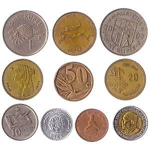 HOBBY OF KINGS 10 Different Coins from 10 Different African Countries. Circulated, Seller Graded, Multicolor, Nickel, Copper, Zinc, Dollar Denomination