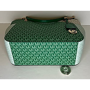 Michael Kors Jet Set Travel Large Chain Shoulder Tote bundled Purse Hook (Palmetto Green MK Colorblock)