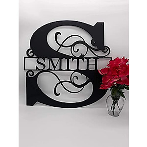 Split Letter Metal Monogram - Custom Last Name Sign - Split Letter- Personalized - Metal Family Name Sign - Door Hanger - Outdoor Metal Sign - Wedding Gift