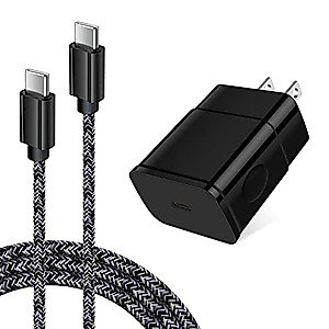 USB C Samsung Fast Charger, 25W PD Type C Super Fast Charging Block for Samsung Galaxy S23 S22 S21 FE S20 A04s A03s A14 A53 A13 Z Fold 4,Pixel 7/7 Pro/6a, 6Ft Android Charger Cable USB C to USB C Cord