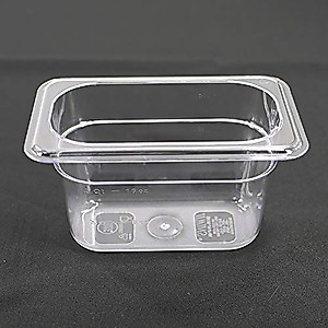 CMI 1/9 Size Polycarbonate Food Pans,4"Deep, GN Pans Clear-Pack of 6