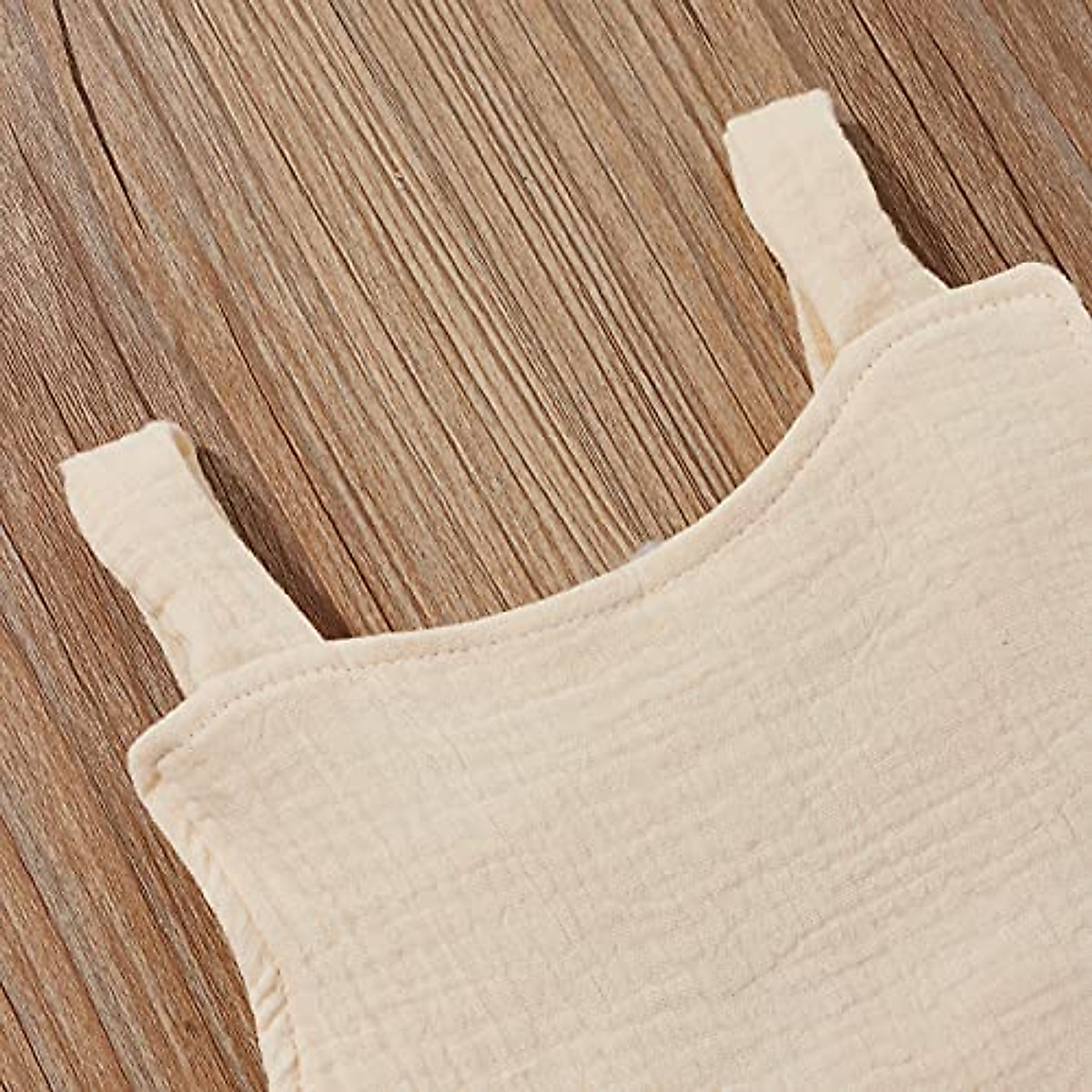 Toddler Kids Baby Girl Sleeveless Ruffle Romper Jumpsuit Backless Playsuit Outfit Overalls (Beige, 2-3 Years)