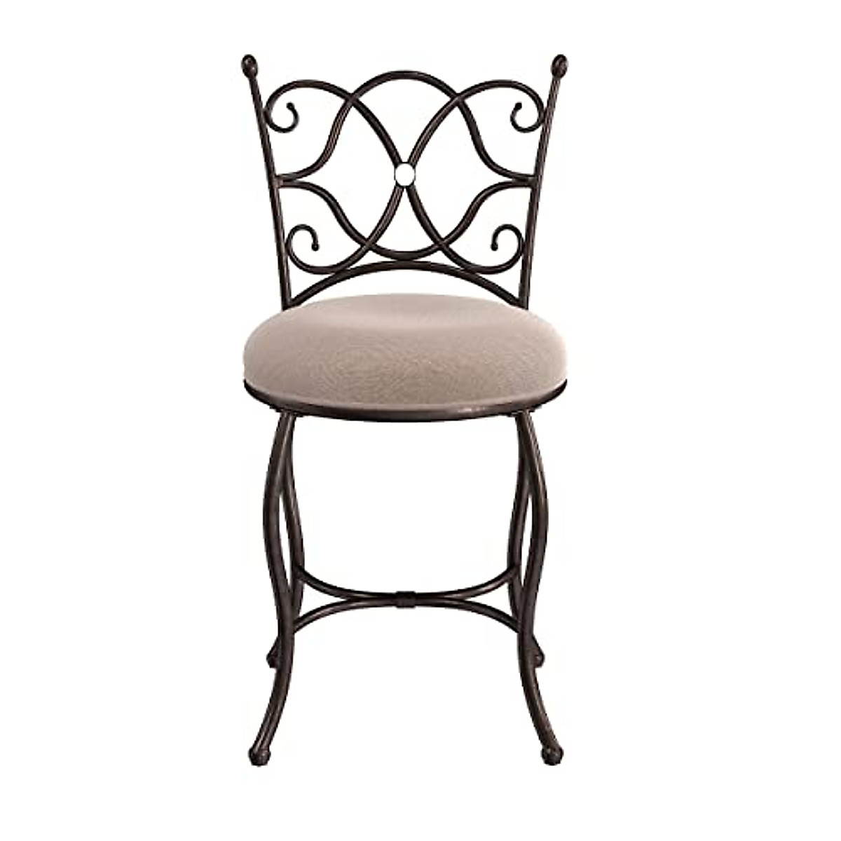 Hillsdale Furniture Vanity Stool Brody Metal, Rubbed Gray