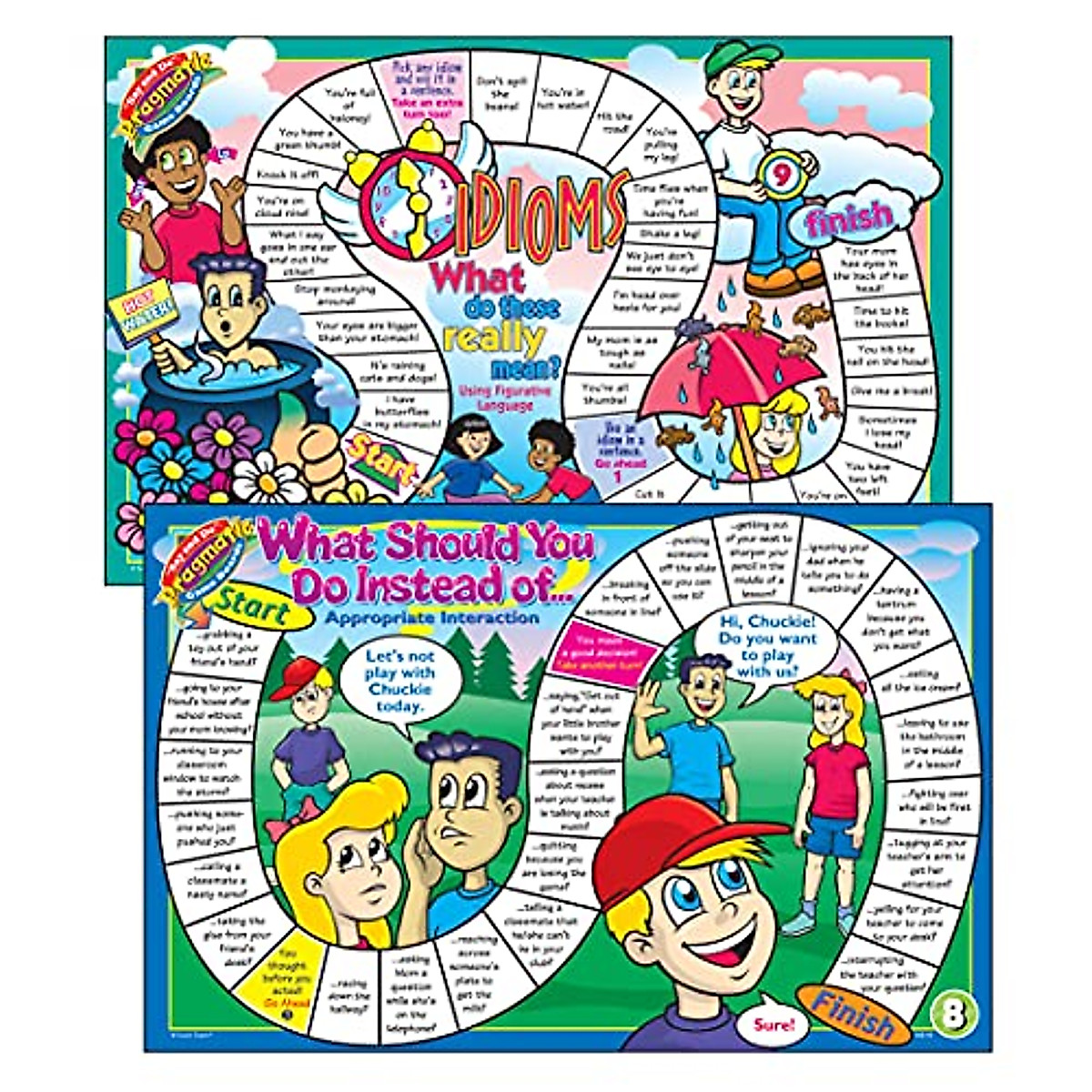 Super Duper Publications | Say and Do Positive Pragmatic® Social Skills Laminated Games | Educational Learning Resource for Children