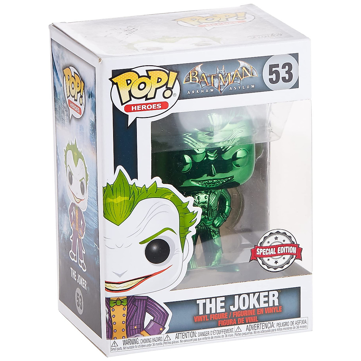 Funko , Multicolor,FK42336 DC POP! Heroes Vinyl Figure The Joker (Green Chrome) 9 cm