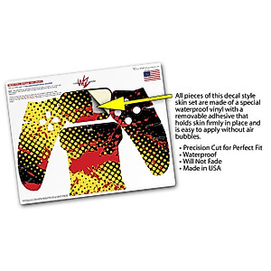 WraptorSkinz Skin Wrap compatible with Sony PS5 DualSense Controller Halftone Splatter Yellow Red (CONTROLLER NOT INCLUDED)