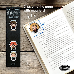 Re-marks Harry Potter Wizards and Hogwarts Magnetic Page Clips, 2 Sets of 4 Page Clips, 8 Clips Total